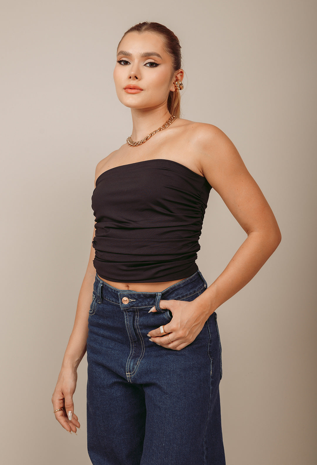 Top Strapless Drapeado – Face 2 Face | Zapatos y bolsos para mujer